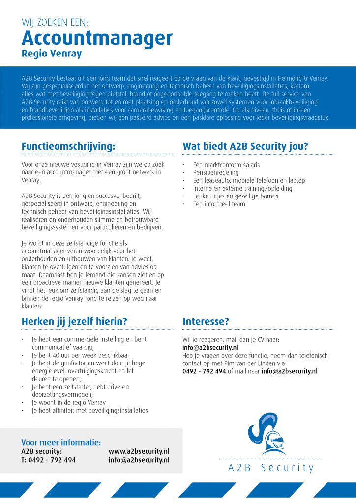 vacature - A2B Security